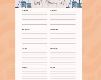 Weekly Cleaning Schedule - Etsy