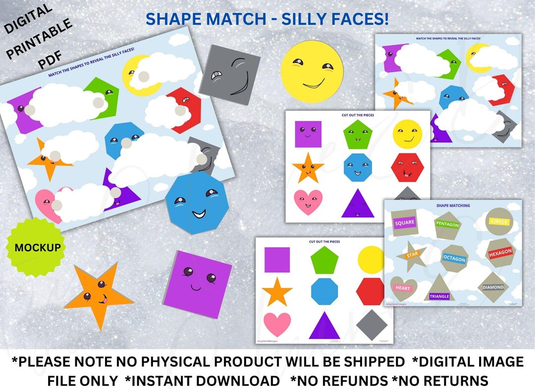 Shape Match Silly Faces Activity, Printable Shapes Activities ...