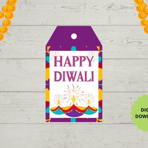Printable Diya Diwali Gift Tag, Diwali Gift Box Tag, Diwali Thank You ...