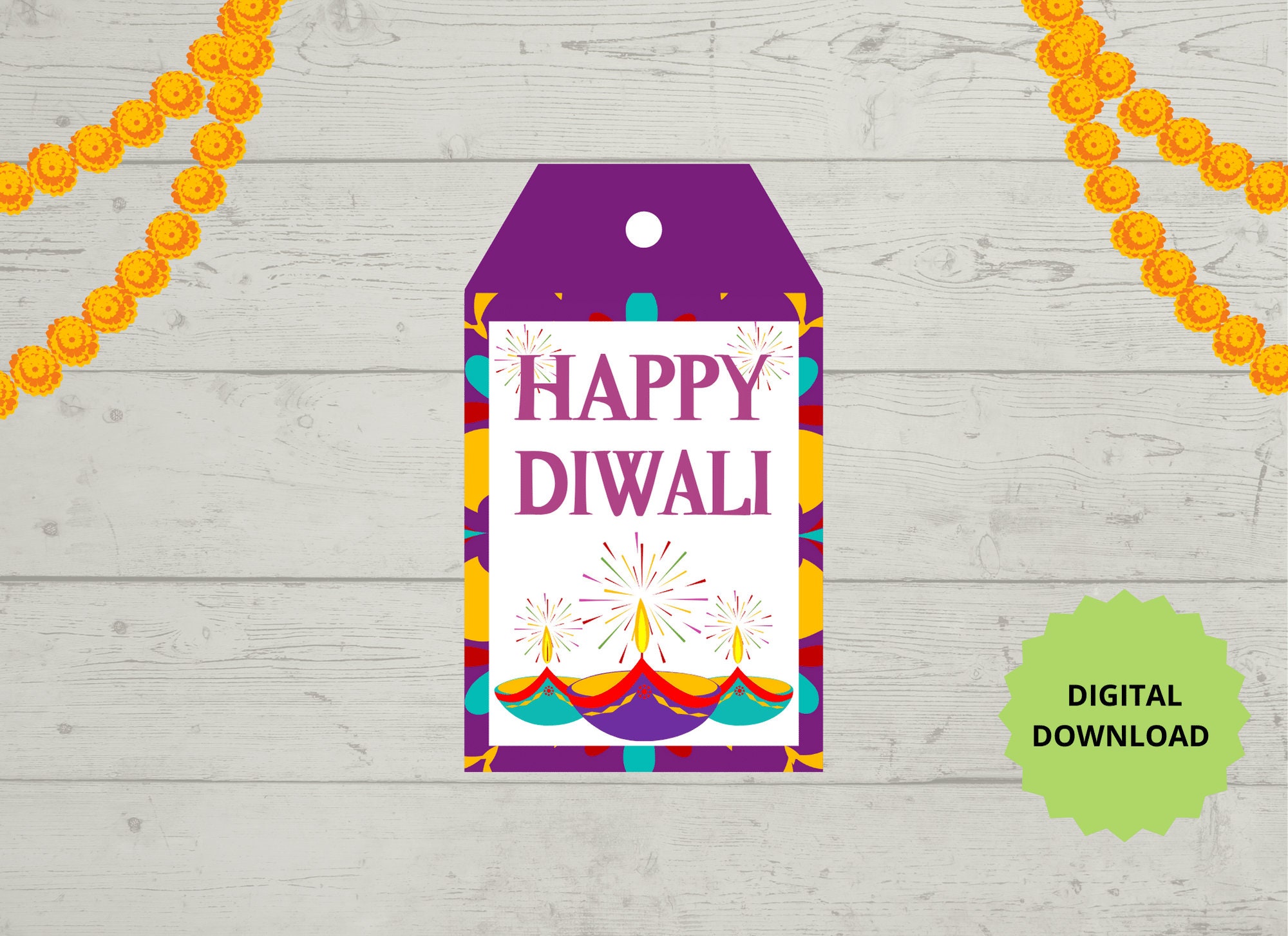 Printable Diya Diwali Gift Tag, Diwali Gift Box Tag, Diwali Thank You ...