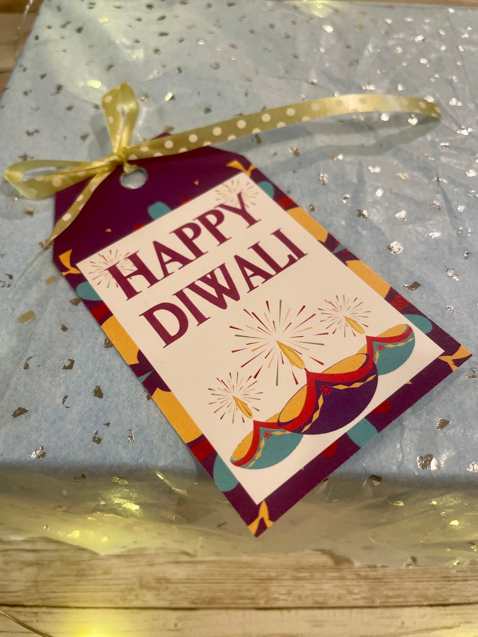 Printable Diya Diwali Gift Tag, Diwali Gift Box Tag, Diwali Thank You ...