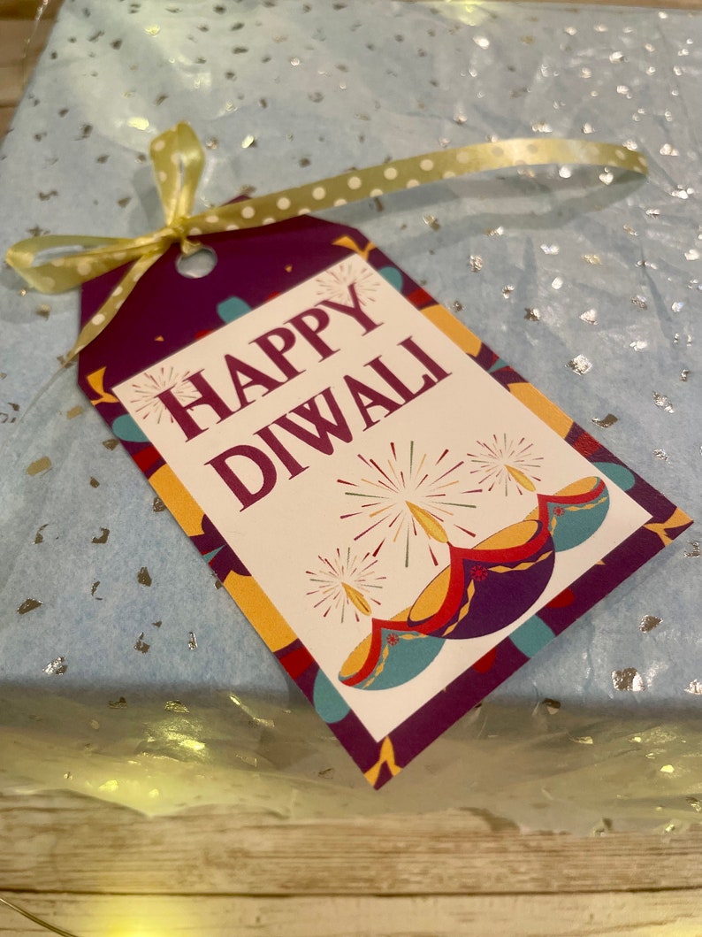Printable Diya Diwali Gift Tag, Diwali Gift Box Tag, Diwali Thank You ...