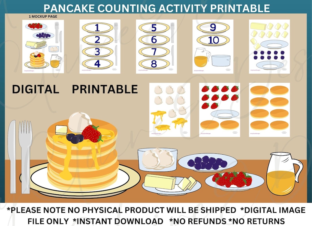 Pancake Counting Activity, Printable Count Activities, Numbers 1-10 ...