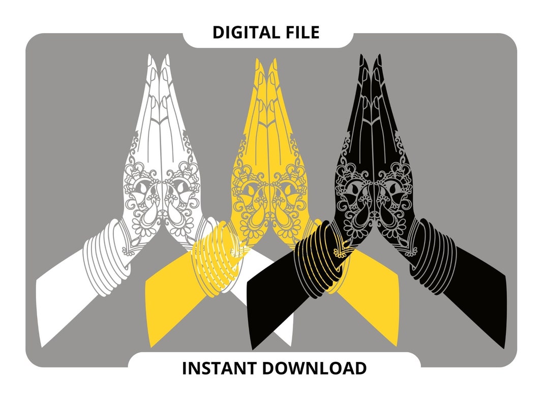 Namaste Hand With Mehendi Svg, Bangles, Mandala Henna Hand,zentangle ...