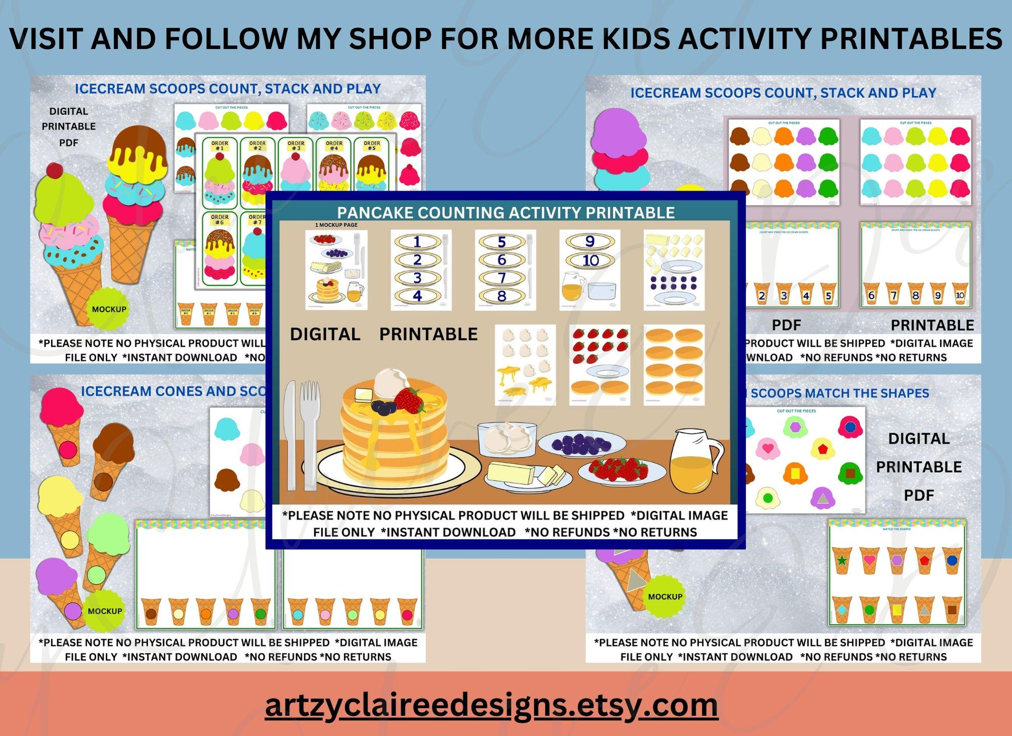 Ice Cream Cones and Scoops Color Match,printable Color Activities ...