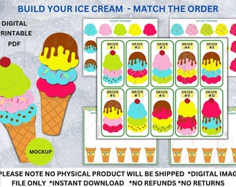 Ice Cream Scoops Match the Shapes Activity, Printable Shapes Activities ...