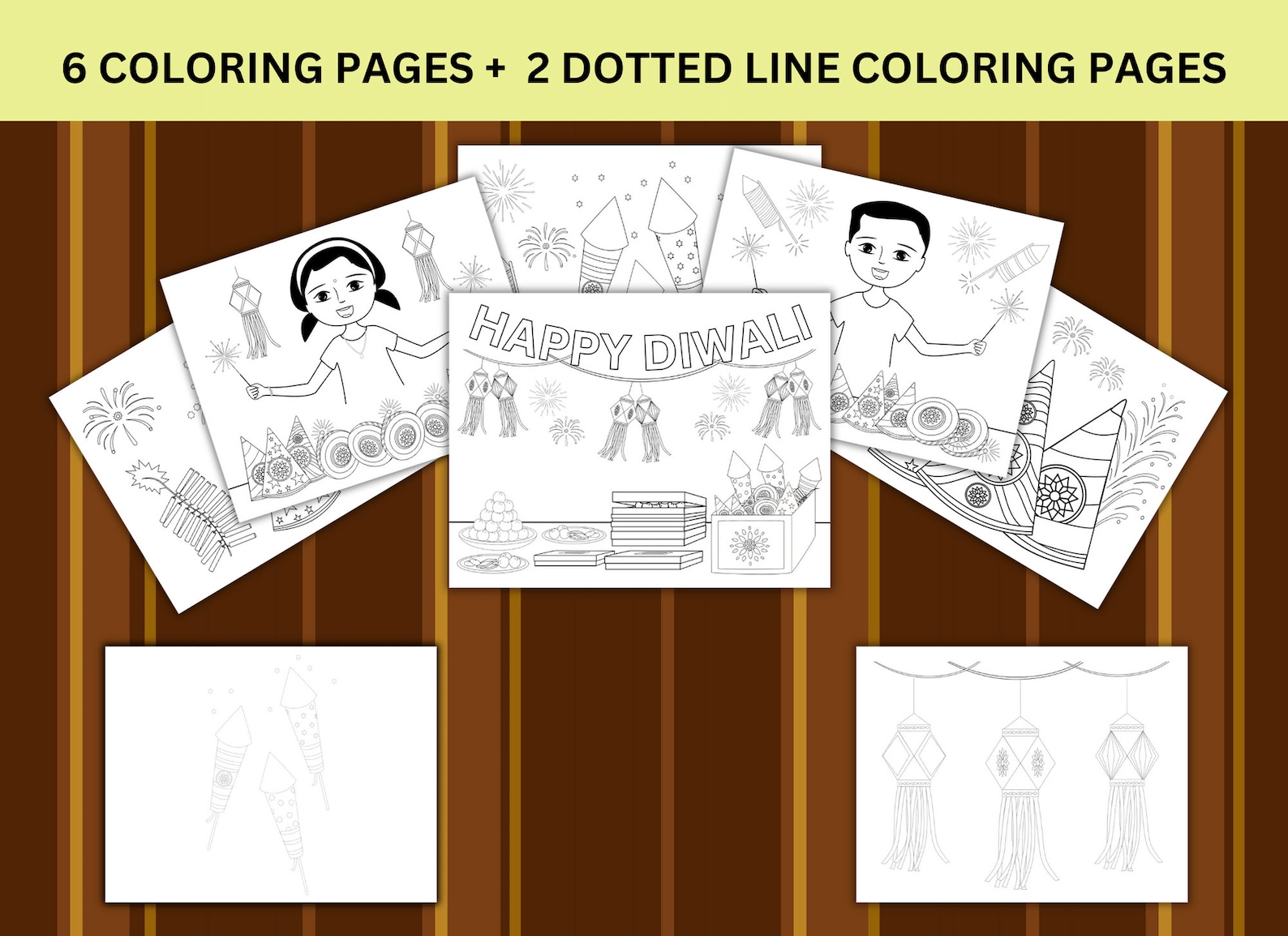 Diwali Activity/coloring Pages for Kids, Diwali Party Activity for Kids ...