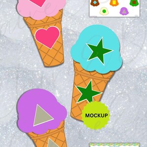 Ice Cream Scoops Match the Shapes Activity, Printable Shapes Activities ...