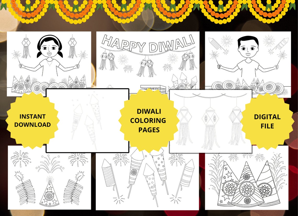 Diwali Activity/coloring Pages for Kids, Diwali Party Activity for Kids ...