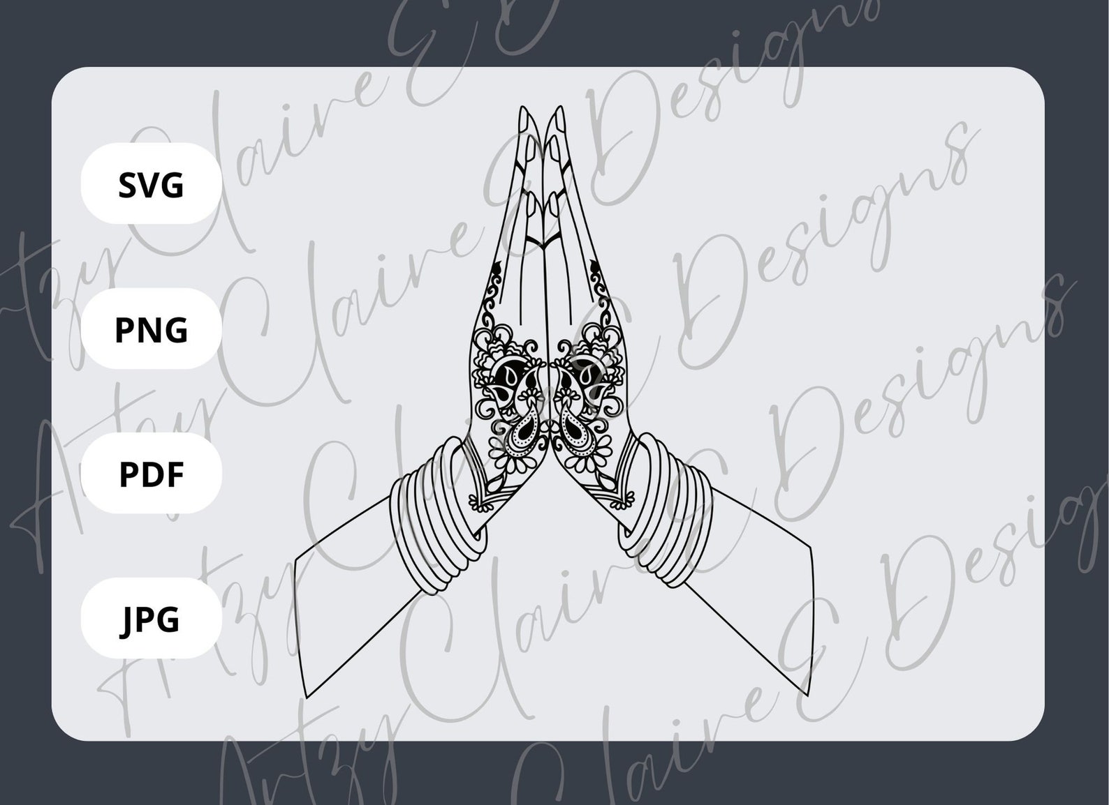 Namaste Hand Gesture, Indian Welcome/thank You Sign Bangles/ornaments ...