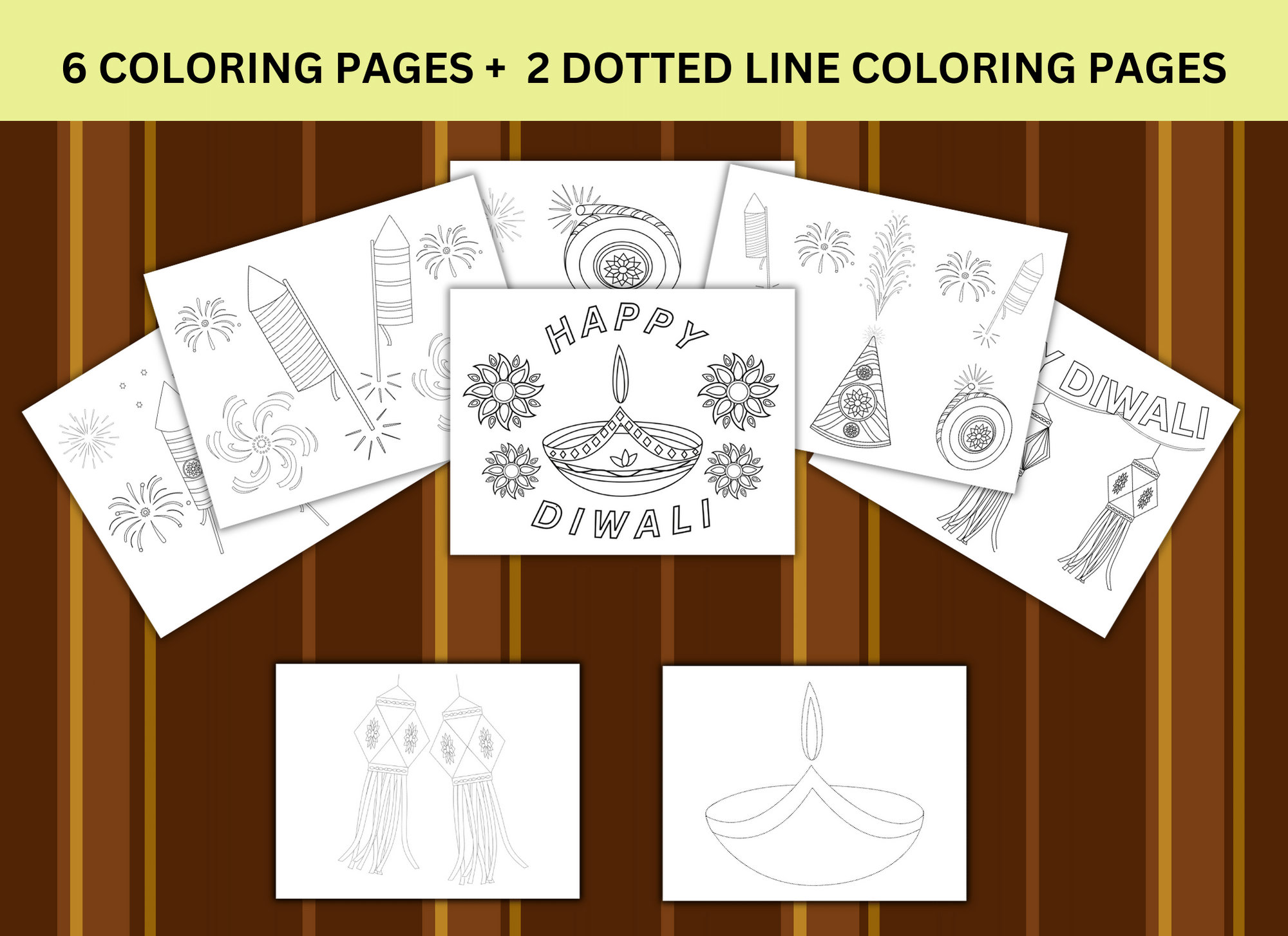 Diwali Coloring/activity Pages, Diwali Party Activity for Kids, Diwali ...