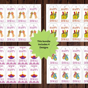 Diwali Printable Gift Tag Bundle, Diwali Party Tags, Happy Diwali, DIY ...