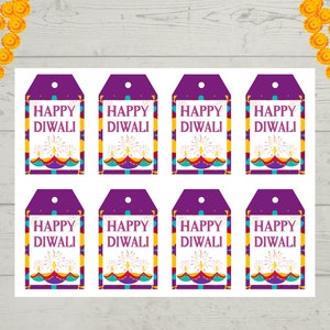 Printable Diya Diwali Gift Tag, Diwali Gift Box Tag, Diwali Thank You ...