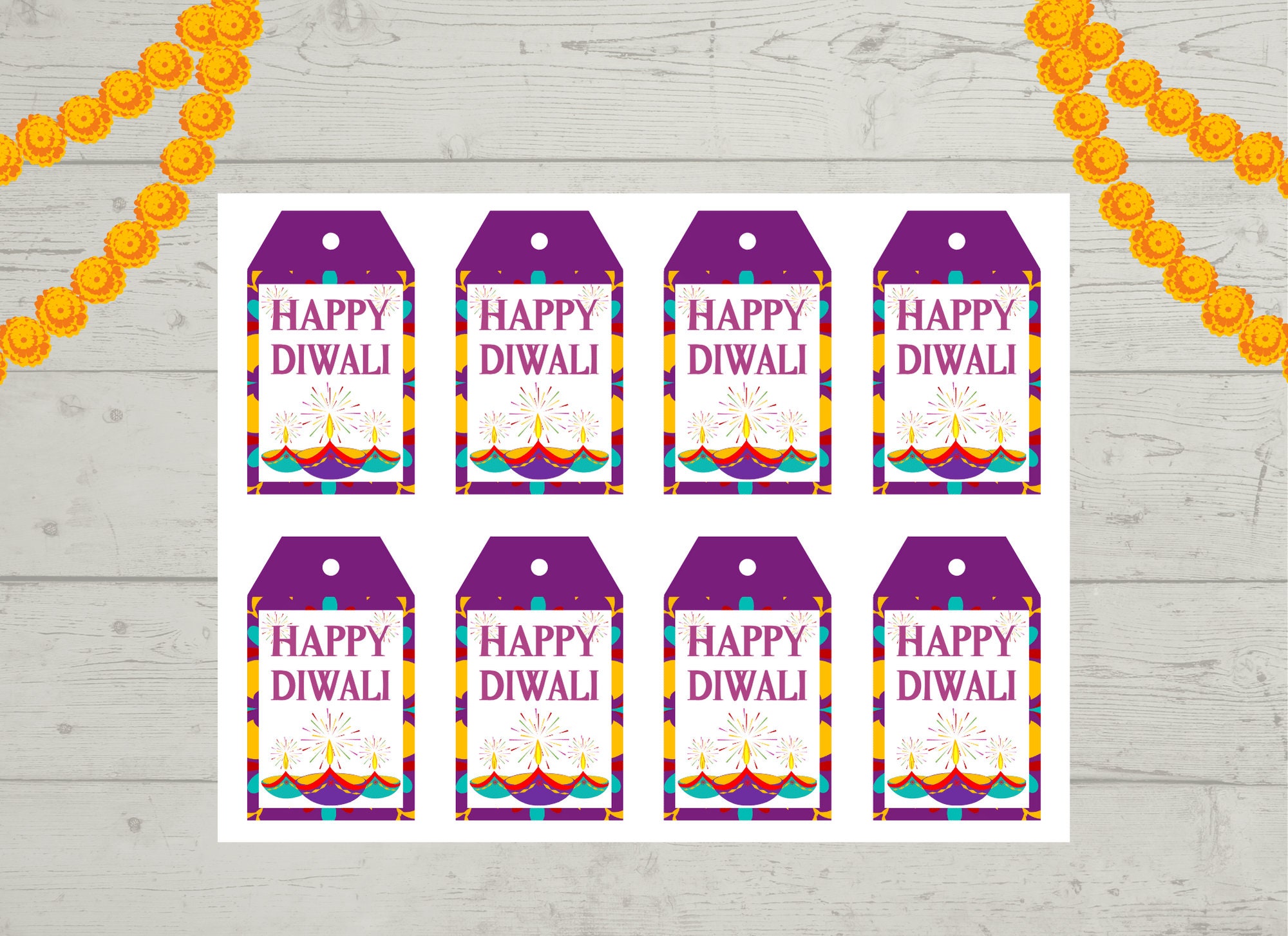Printable Diya Diwali Gift Tag, Diwali Gift Box Tag, Diwali Thank You ...