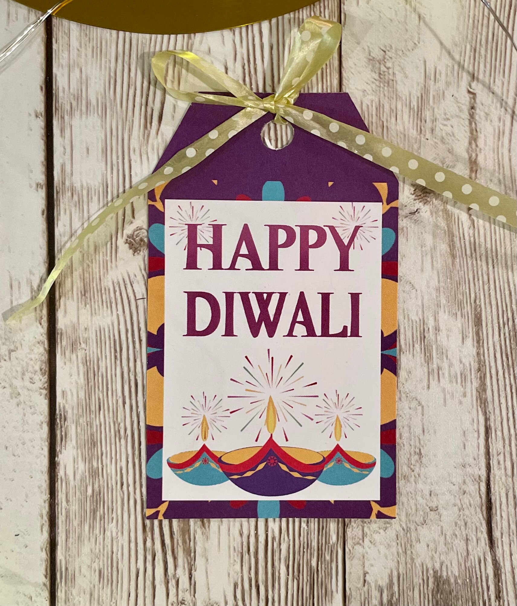 Printable Diya Diwali Gift Tag, Diwali Gift Box Tag, Diwali Thank You ...