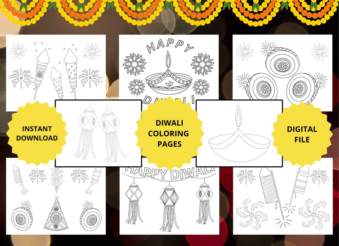 Diwali Coloring/activity Pages, Diwali Party Activity for Kids, Diwali ...