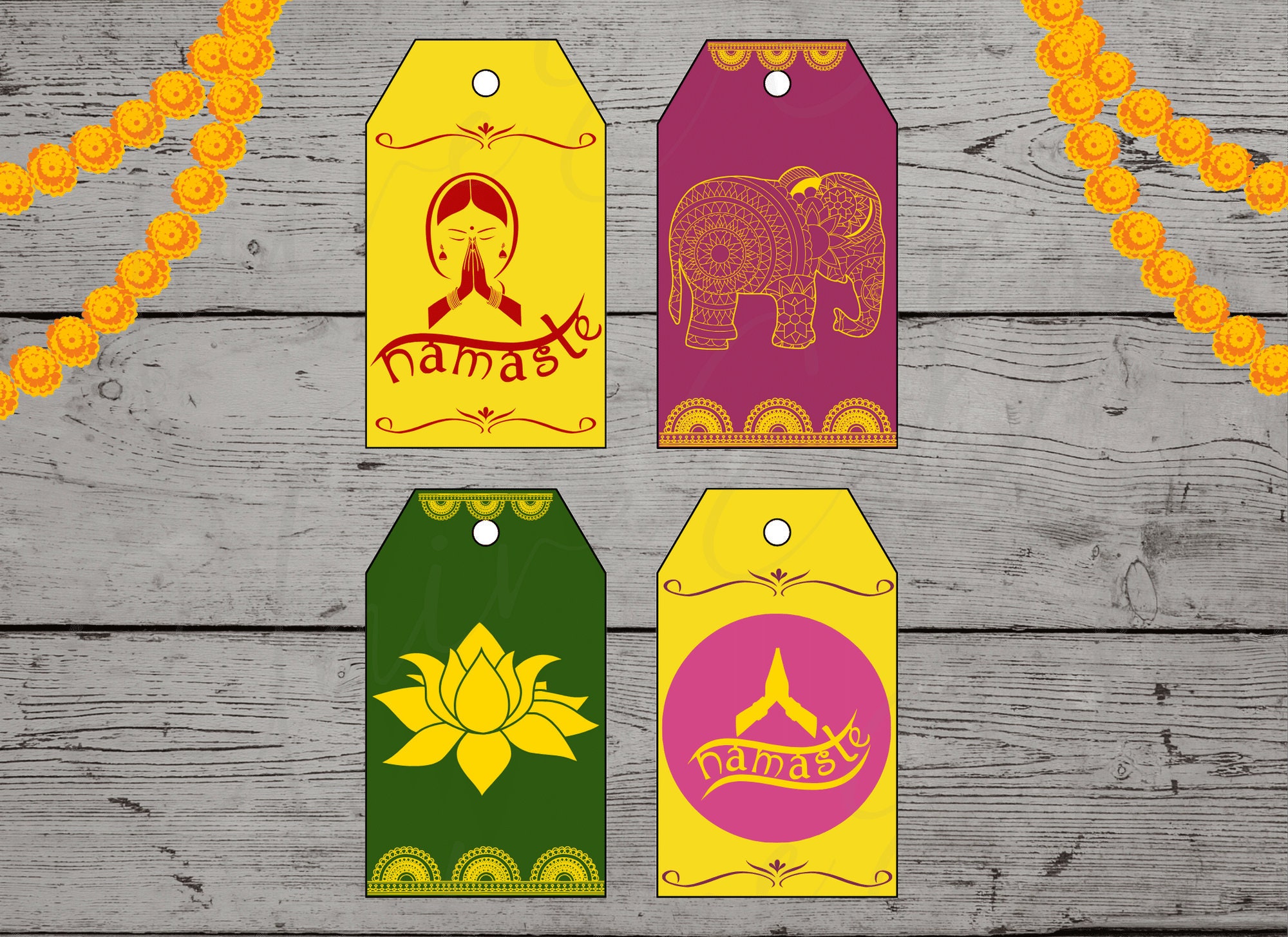 Printable Gift Tag Bundle for Party, Pooja, Festival, Wedding, Namaste ...