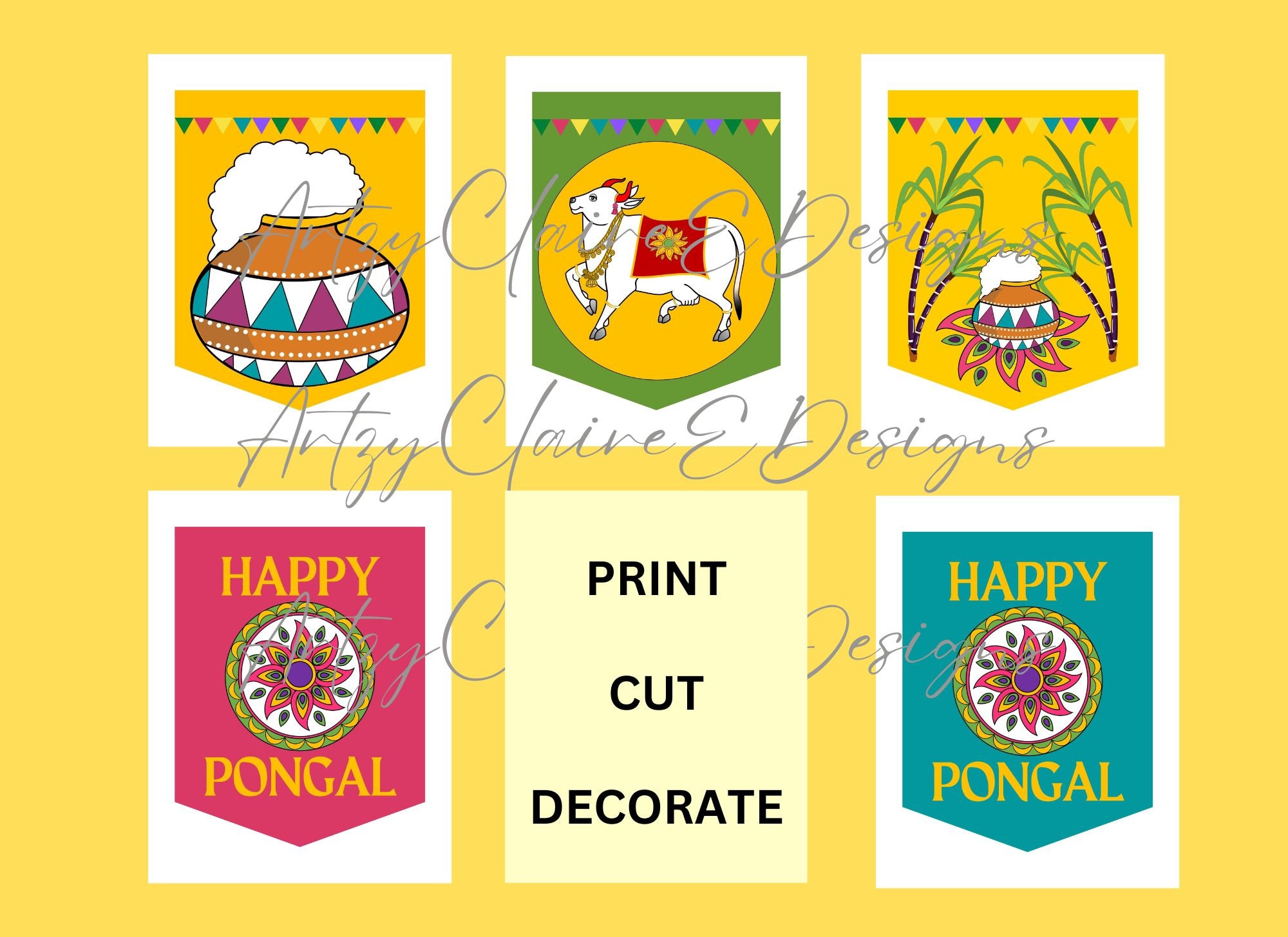 Happy Pongal Banner, Pongal Banner, Pongal Decoration, Digital Banner ...