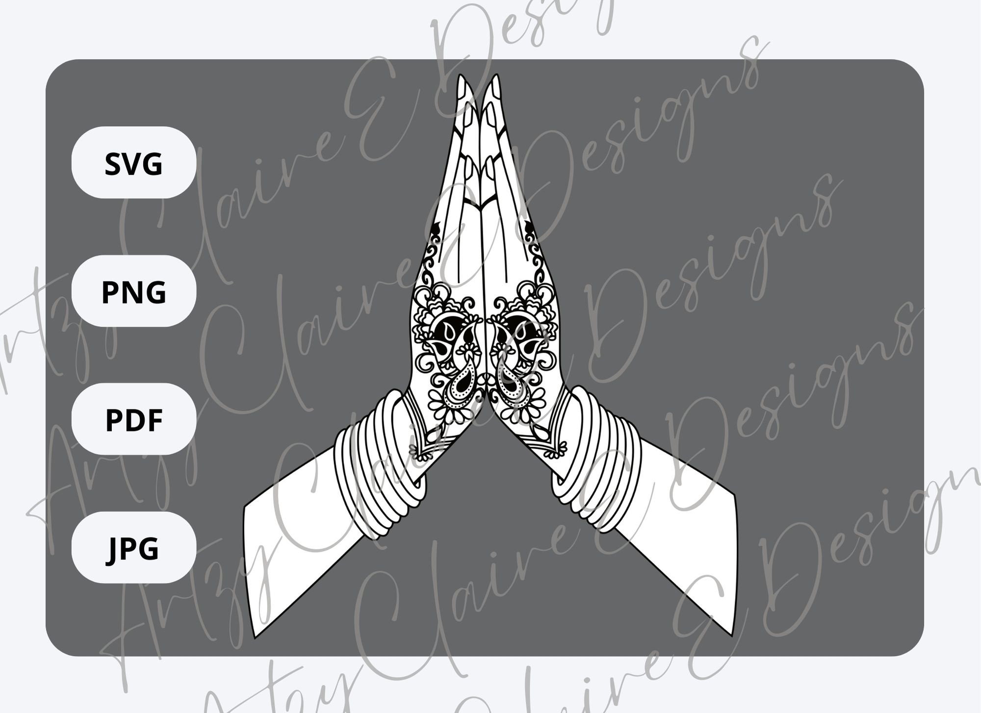 Namaste Hand Gesture, Indian Welcome/thank You Sign Bangles/ornaments ...