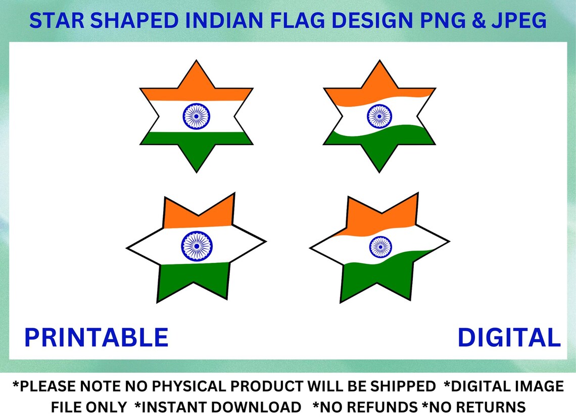 Star Shaped Indian Flag Design Png & Jpeg, Indian Art Independence Day ...