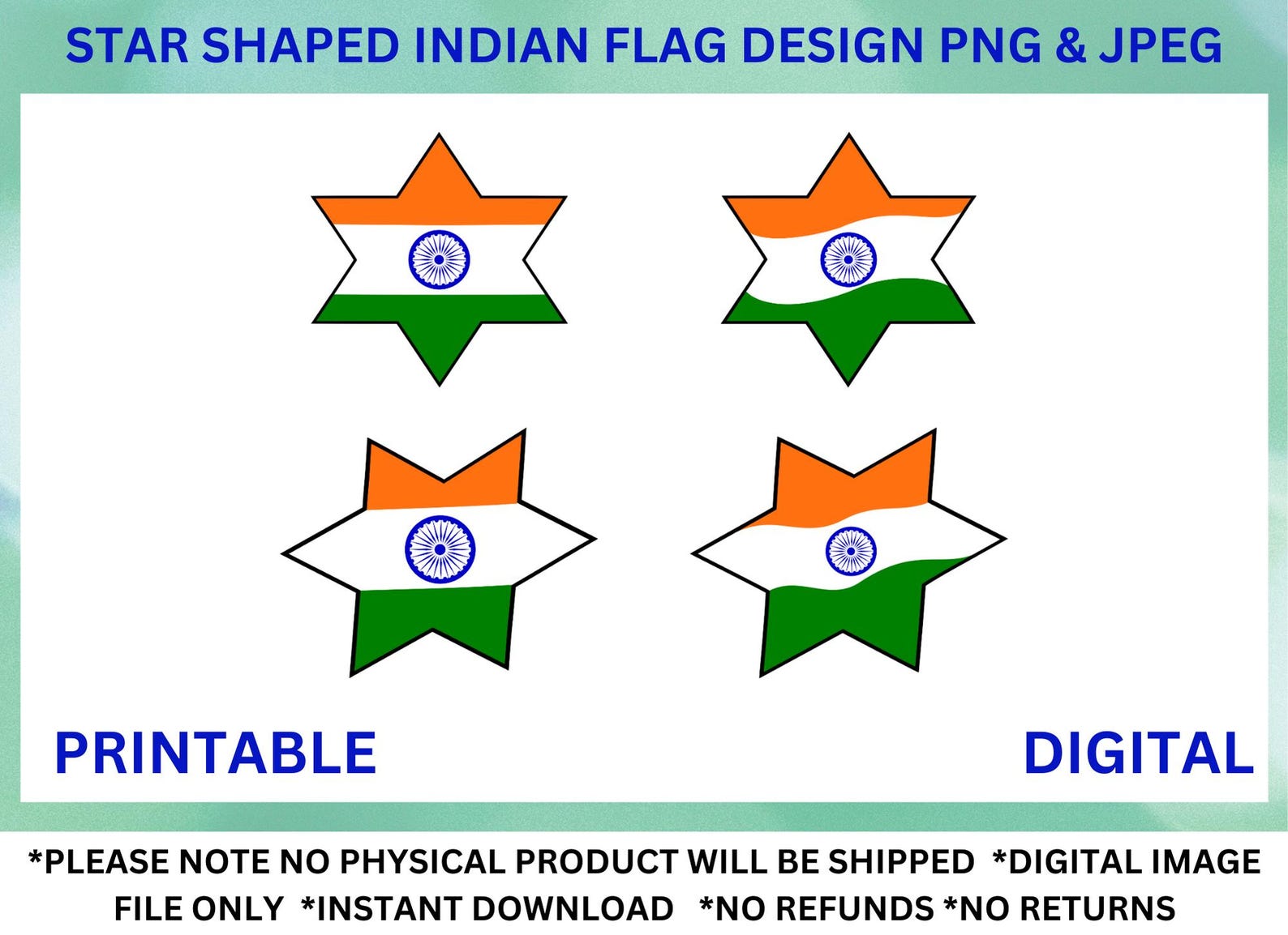 Star Shaped Indian Flag Design Png & Jpeg, Indian Art Independence Day ...