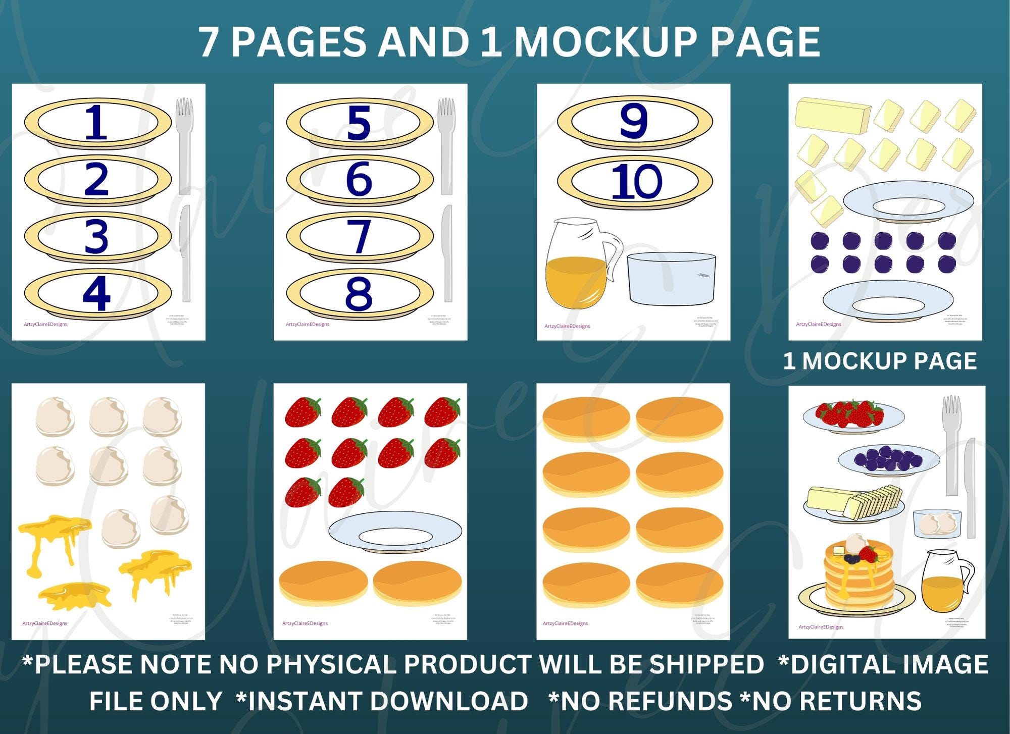 Pancake Counting Activity, Printable Count Activities, Numbers 1-10 ...