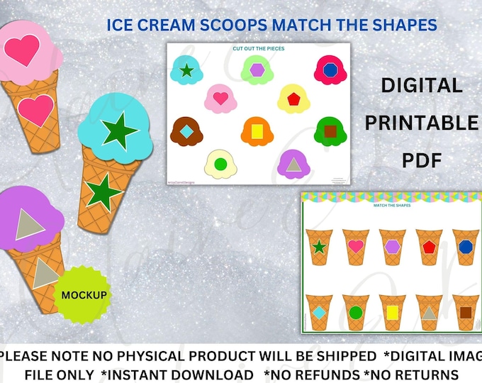 Ice Cream Scoops Match the Shapes Activity, Printable Shapes Activities ...