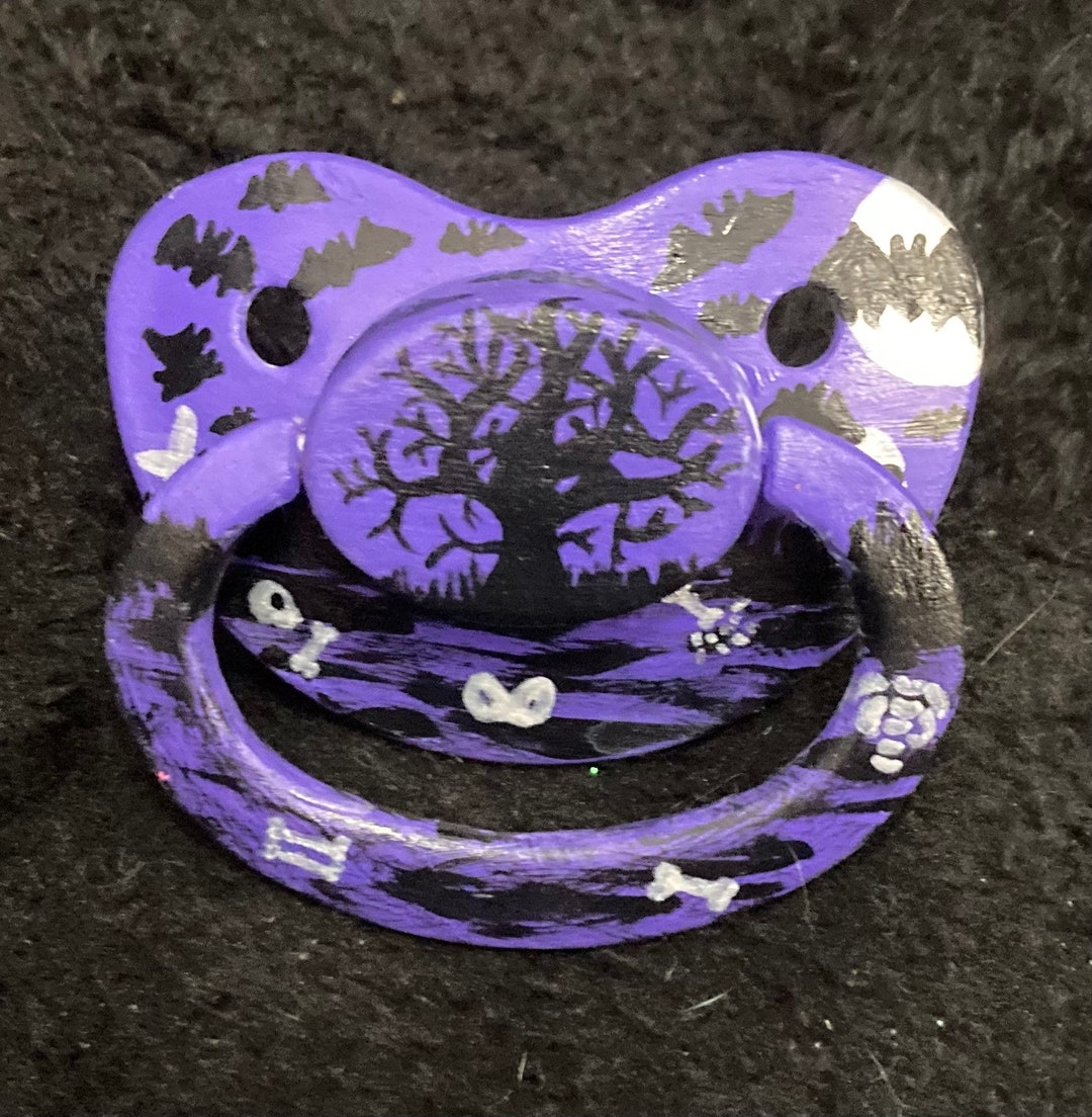 Spooky Hallow Hand Painted Adult Pacifier Goth Halloween - Etsy