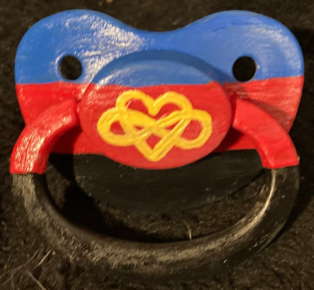 Polyamorous Flag Hand Painted Adult Pacifier, Pride LGBT Little Space ...