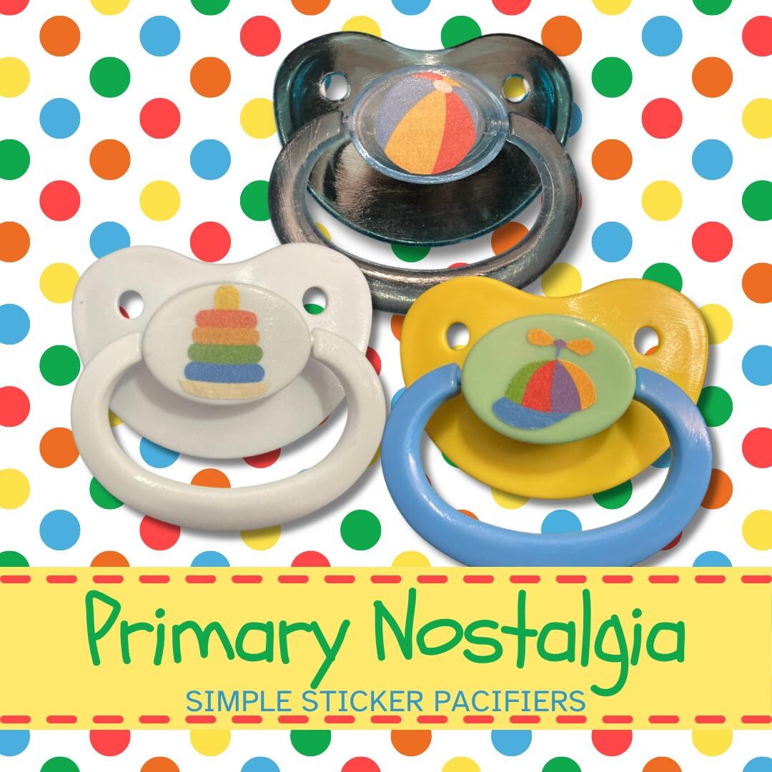 Primary Nastolgia Adult Pacifier, Kidcore Little Space Gear - Etsy