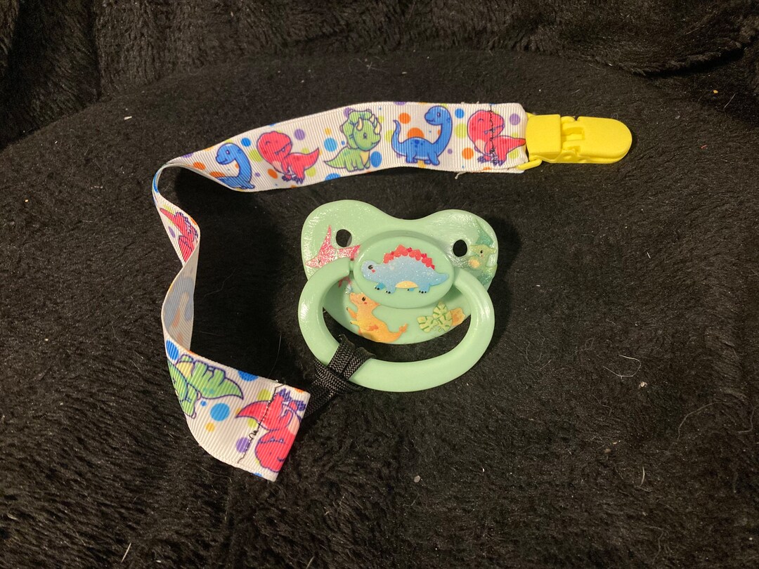 Polkadot Dinosaur Little Space Clip Pacifier Clip Little - Etsy