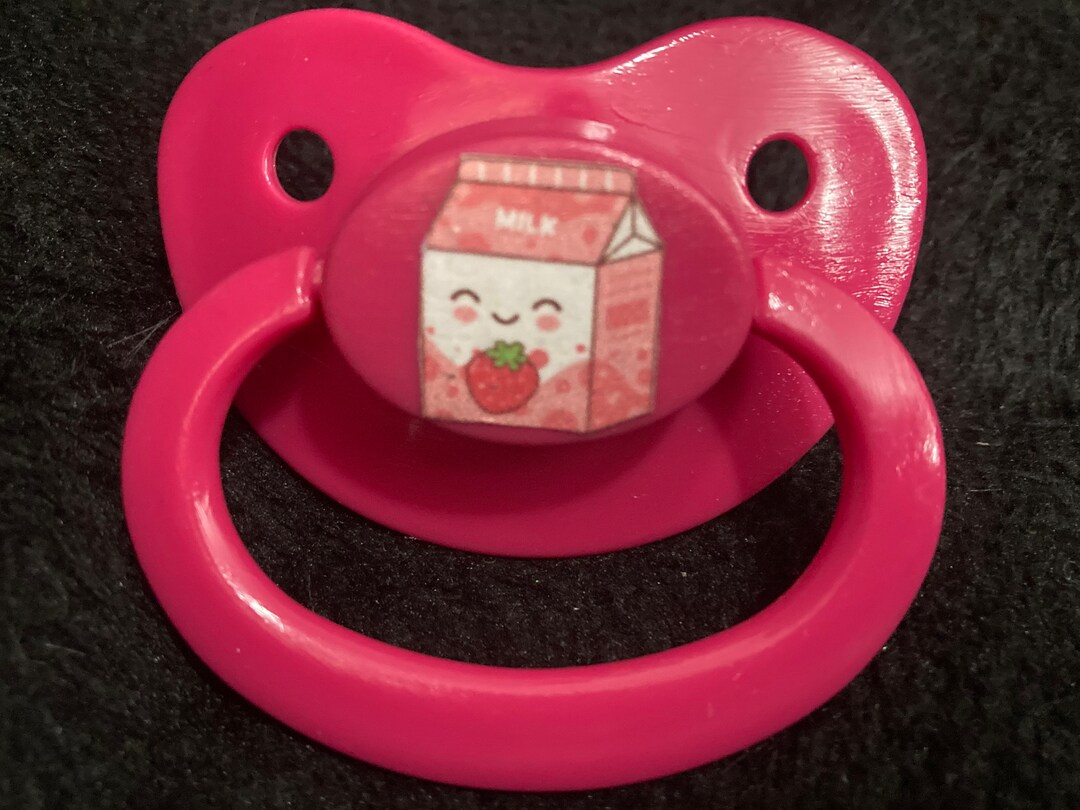 Strawberry Milk Carton Adult Pacifier, Cute Kawaii Little Space Gear - Etsy
