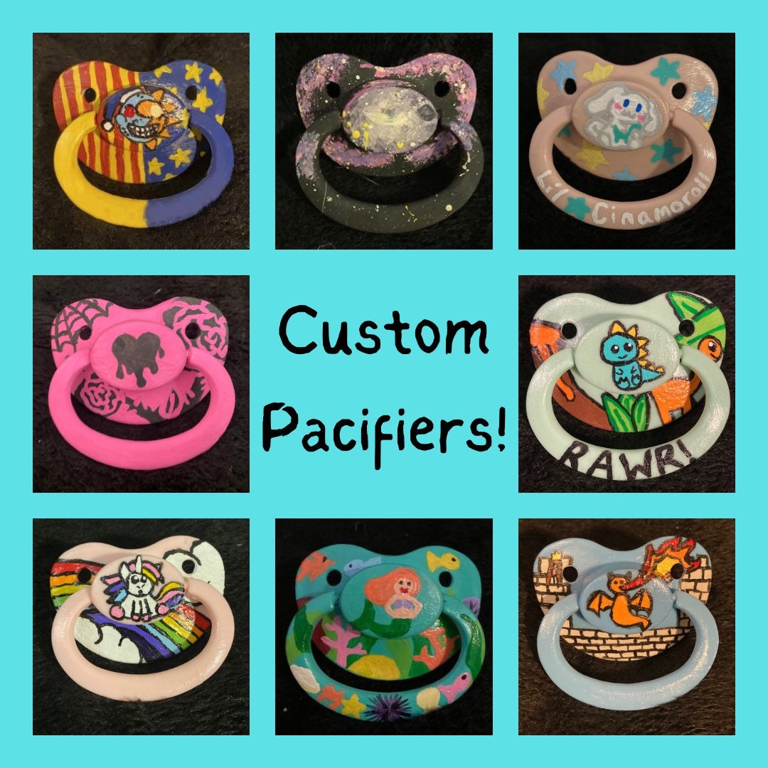 Custom Adult Pacifier Decorated Agere Pacifier Hand Painted - Etsy