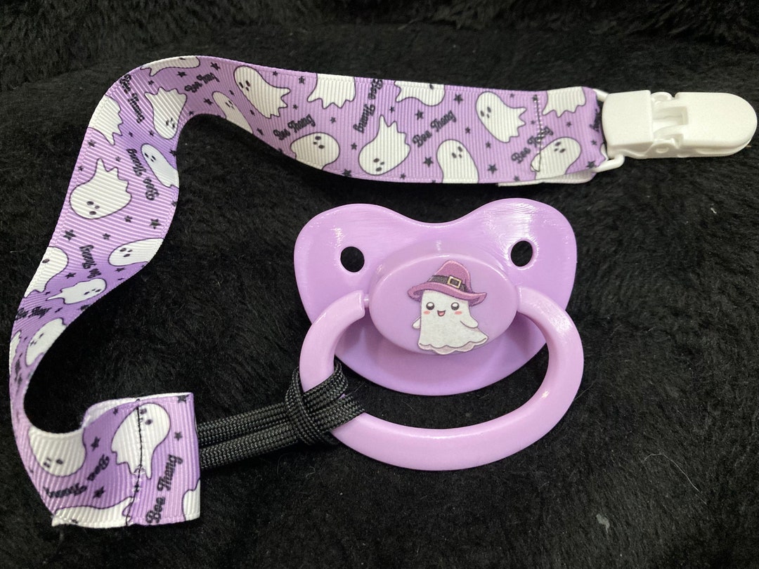 Purple Boo Thang Pacifier Clip, Pastel Goth Little Space, Halloween ...