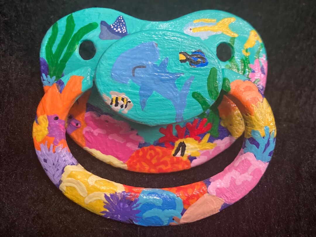 Underwater Hand Painted Adult Pacifier, Mermaid Little Space Gear - Etsy