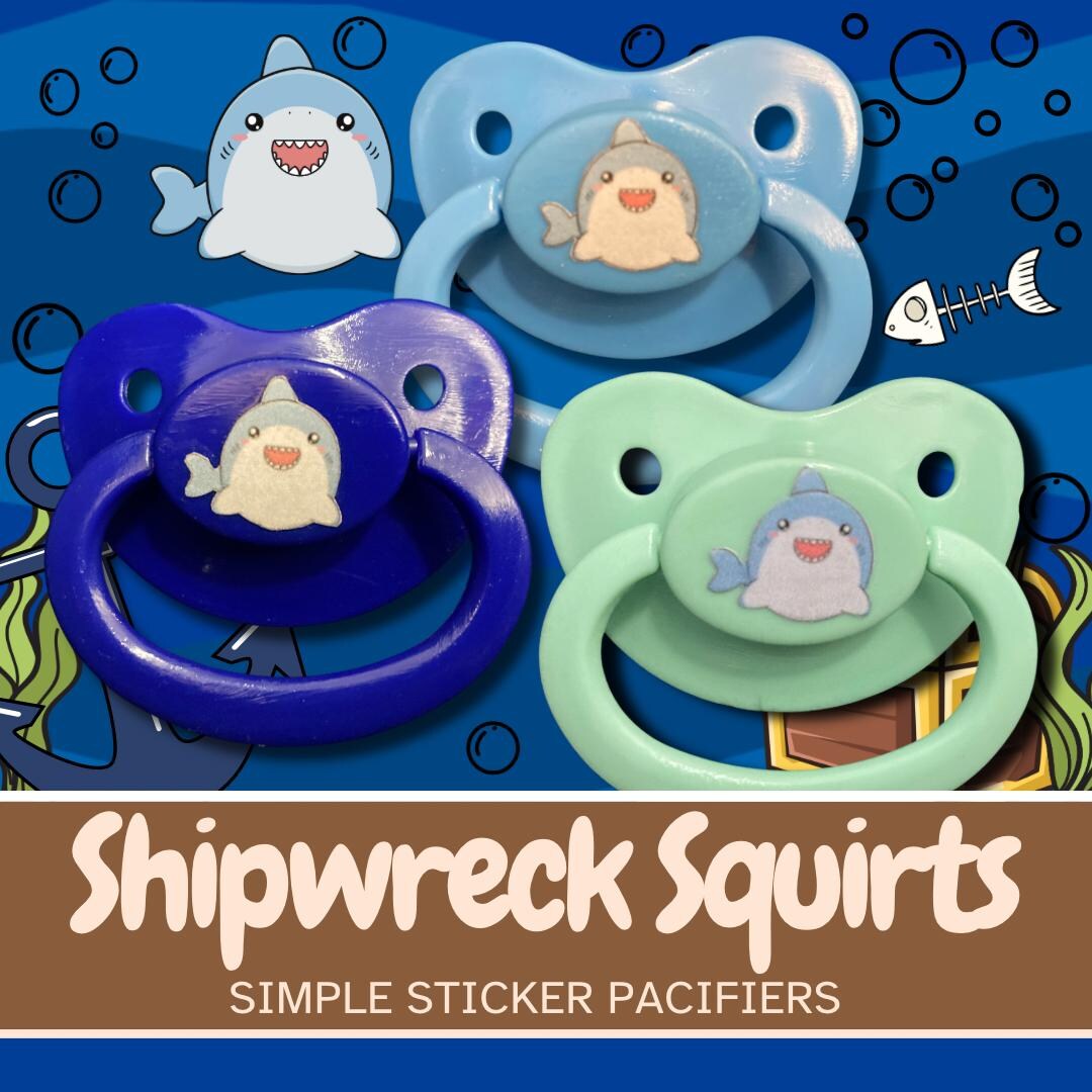 Shipwreck Squirts Adult Pacifier, Shark Ocean Anchor Treasure Chest ...