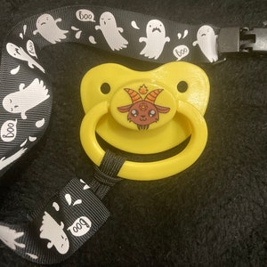 Black Ghost Boo Little Space Clip, Pacifier Clip, Goth Halloween Little ...