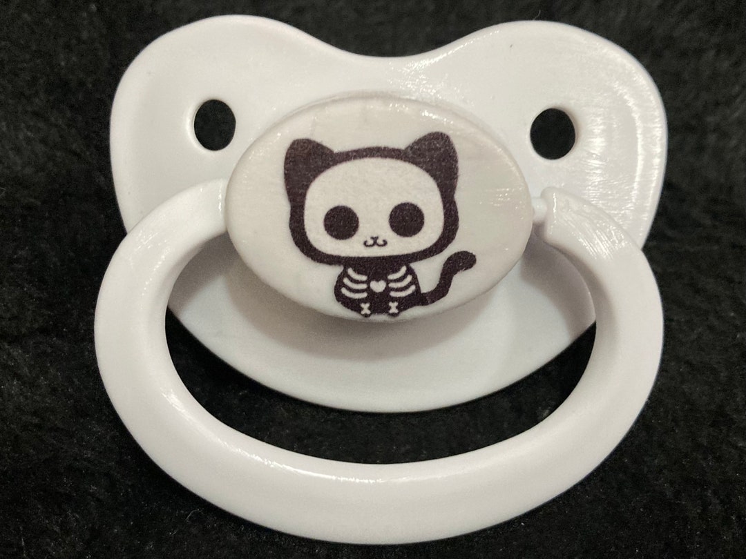 Sitting Skeleton Cat Adult Pacifier Goth Spooky Halloween - Etsy