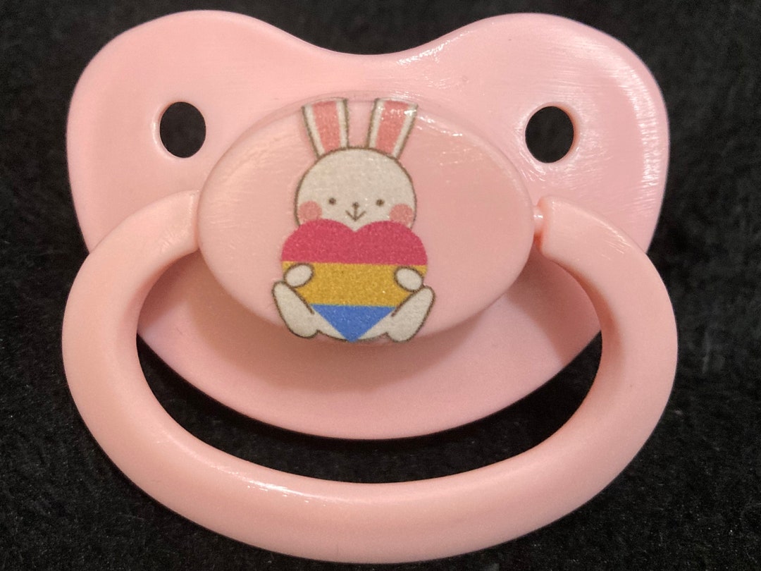 Pansexual Pride Bunny Adult Pacifier, LGBT Little Space Gear - Etsy