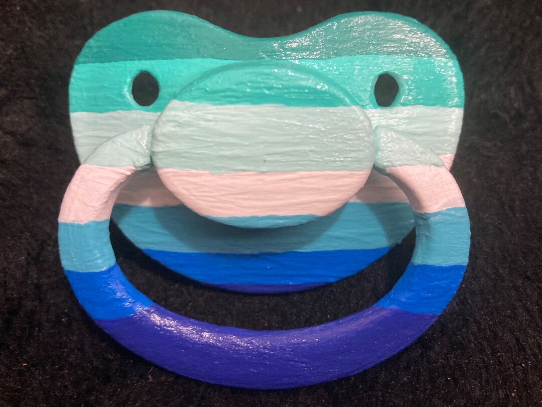 MLM Flag Handpainted Adult Pacifier, LGBT Pride Little Space Gear - Etsy
