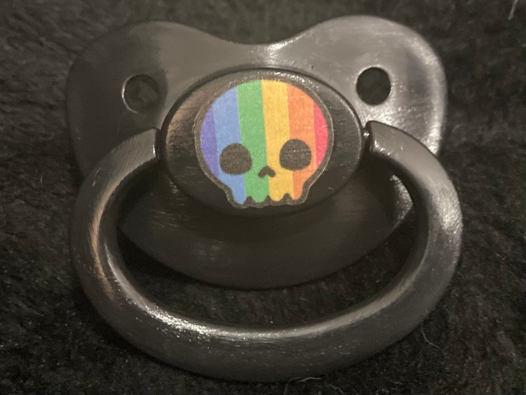 Rainbow Skull Adult Pacifier, Little Space Agere Gear - Etsy