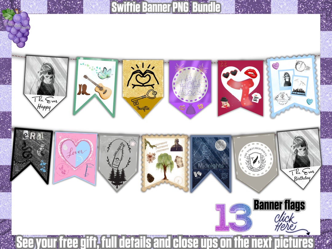 Swiftie Eras Party Banner PNG Bundle, Swiftie Merch, Swiftie PNG - Etsy UK