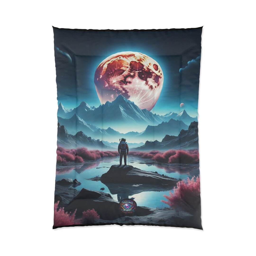 Cosmic Explorer Comforter | Surreal Space Adventure Bedding - Etsy