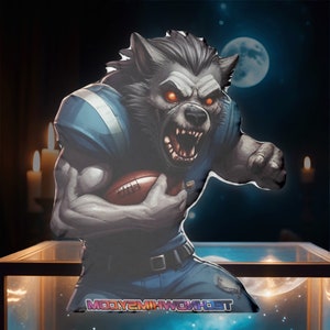 Quarterback Wolf, Werewolf Themed Custom Shaped Pillow, Unique Werewolf ...