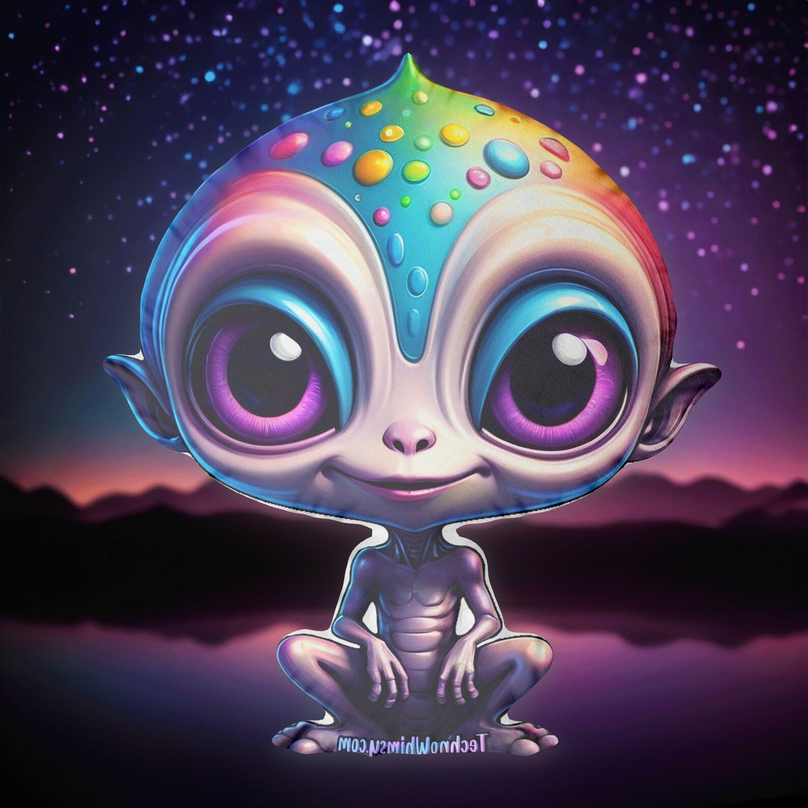 Adorable Alien Custom Shaped Pillow, Colorful Extraterrestrial Cushion ...