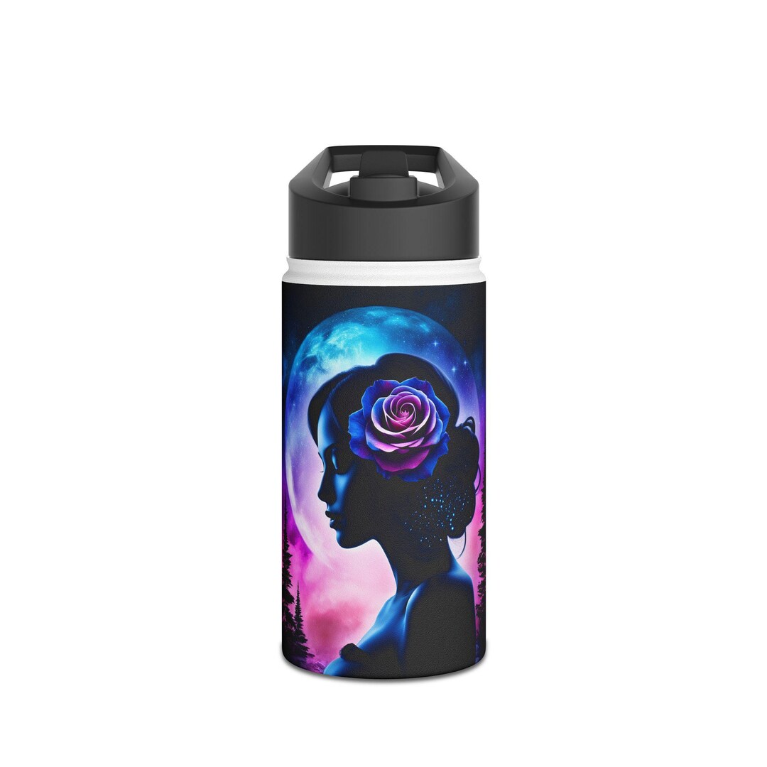 Cosmic Rose Art Stainless Steel Water Bottle With Spillproof Lid ...