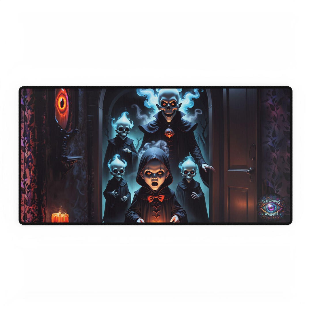 Haunted House Trick or Treat Desk Mat, Large Mousepad, Spooky Vampire ...