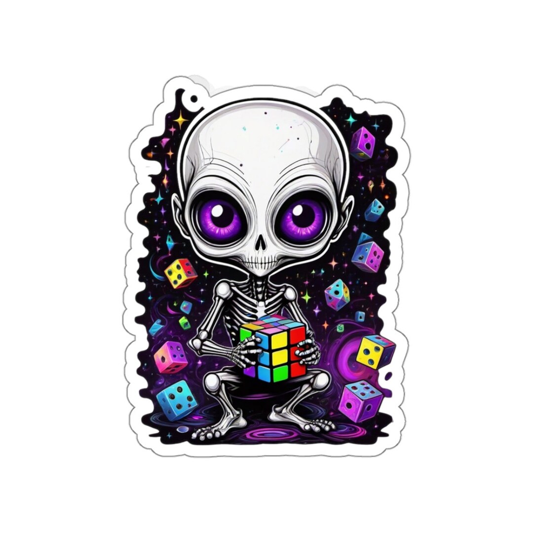 Chibi Skeleton Sticker, Unique and Fun, Creepy Cute Skeleton With Big ...