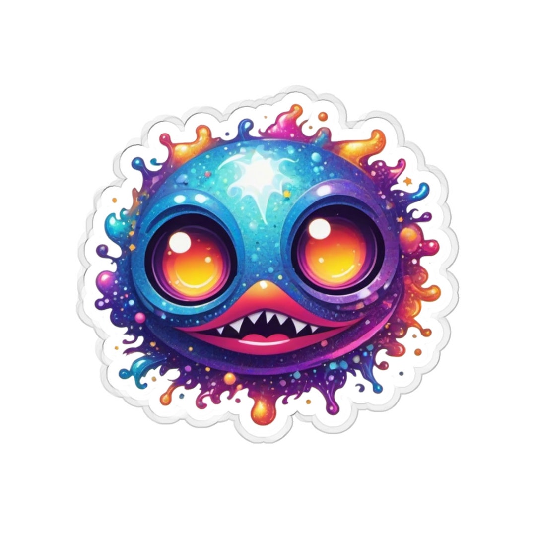 Creepy Cute Chibi Glitter Punk Floating Vampire Head Sticker, Pastel ...