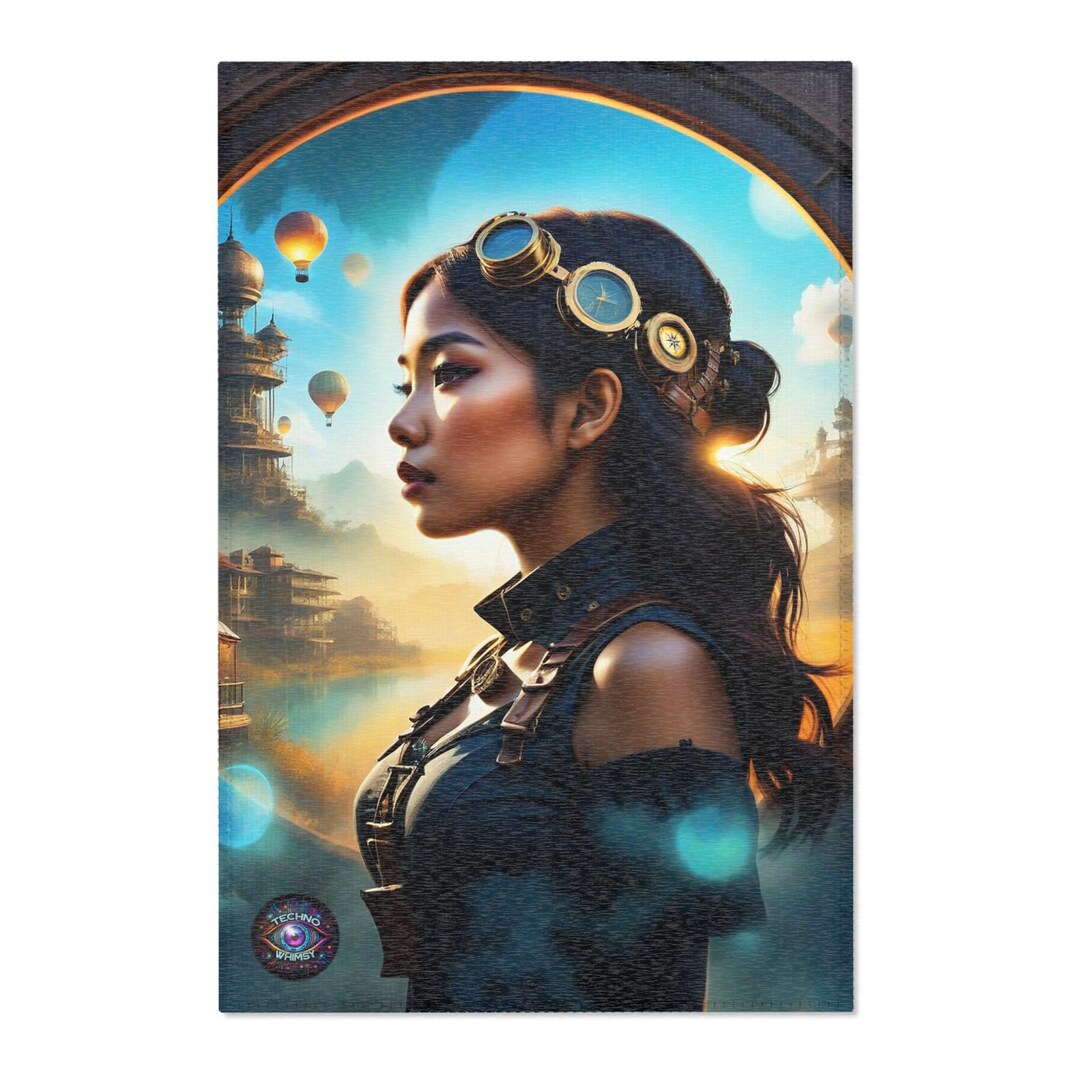 Steampunk Horizon Area Rug Future-past Dreamscape Area Rug Bedroom ...